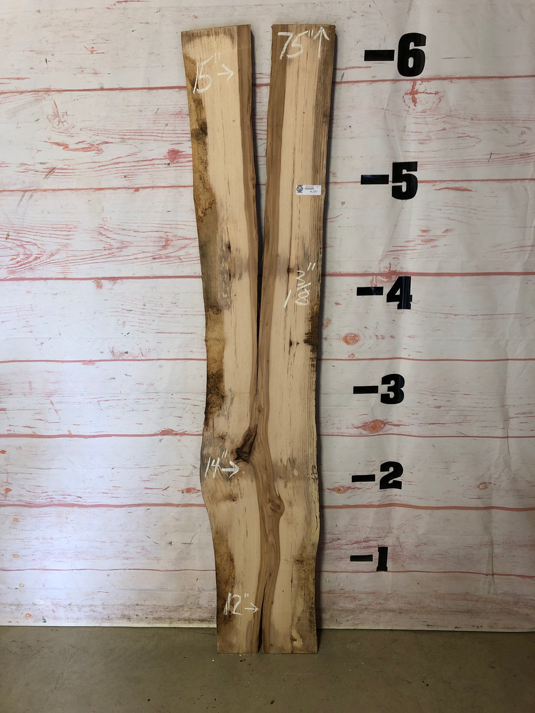 Live Edge Hickory Slabs, Hickory Wood Slabs With Live Edge, Kiln Dried ...