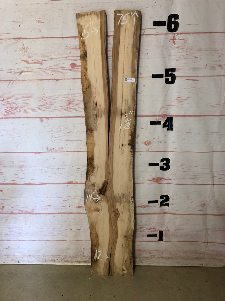Live Edge Hickory Slabs, Hickory Wood Slabs With Live Edge, Kiln Dried ...